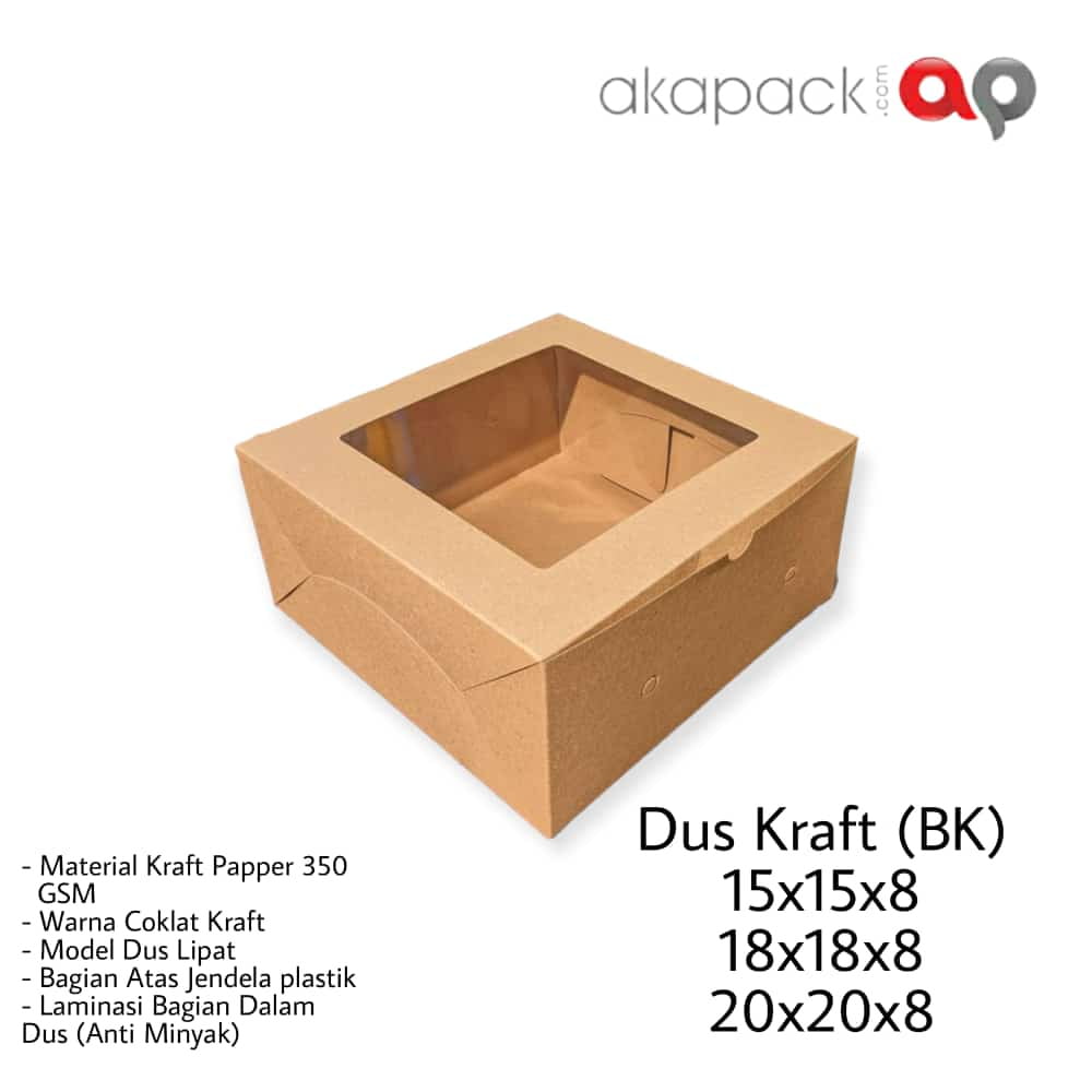 Dus Kraft Window (BK} Ukuran 15x15x8 - Akapack