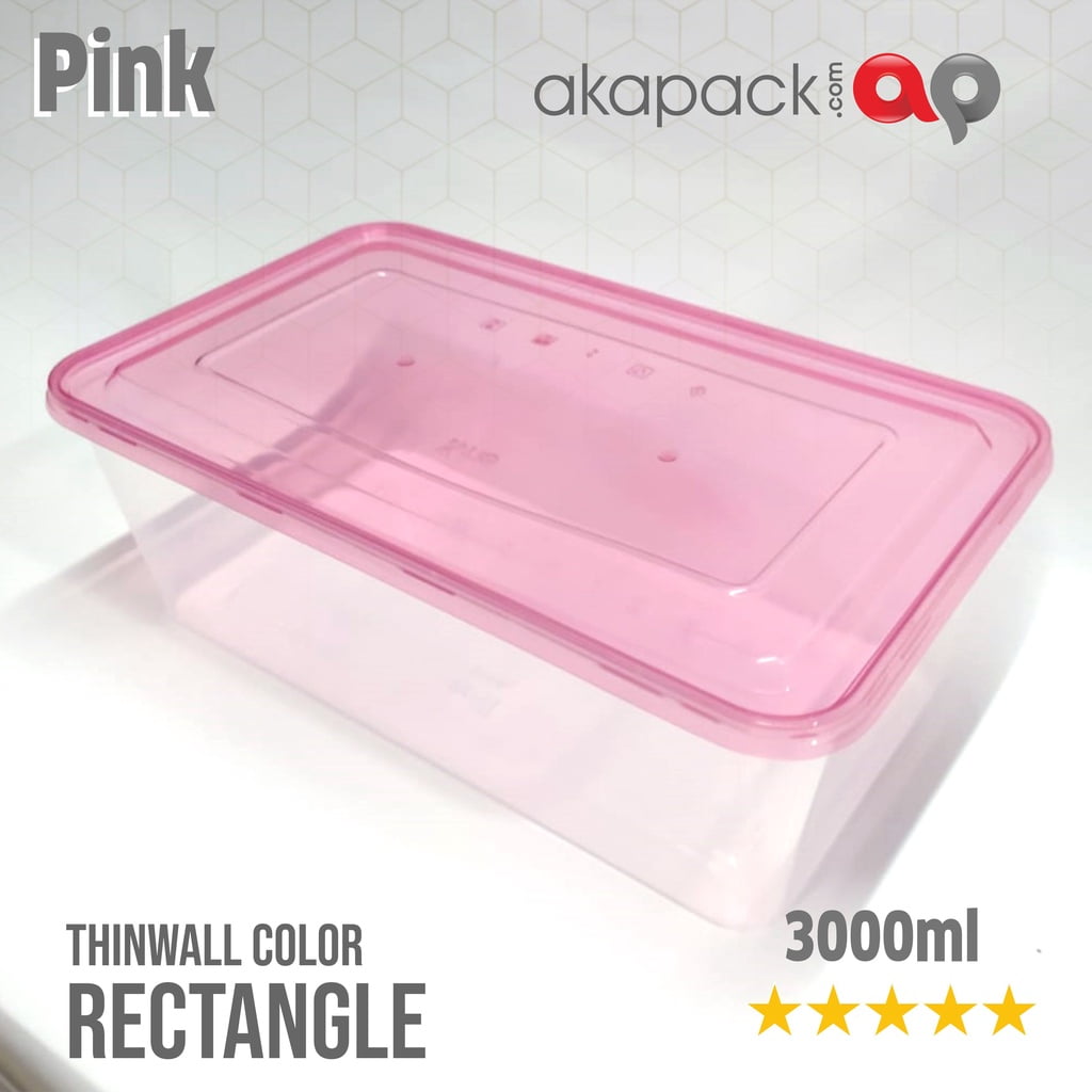 Envi Rectangle 3000ml Pink - Akapack