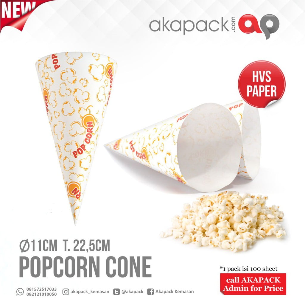 Wadah Pop Corn 11cm x 22,5cm - Akapack