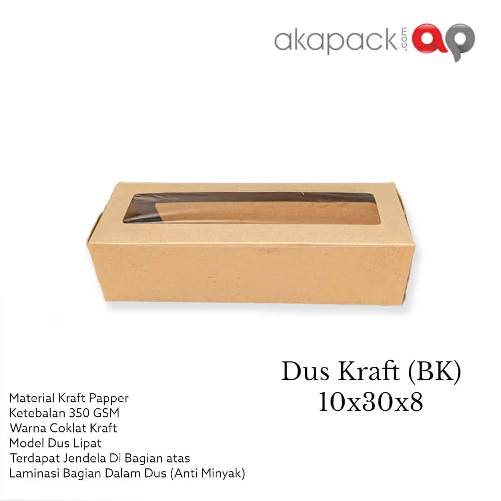 Dus Kraft Window (BK} Ukuran 10x30x8 - Akapack