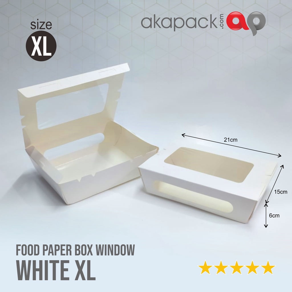 Food Papper Box Window White XL - Akapack