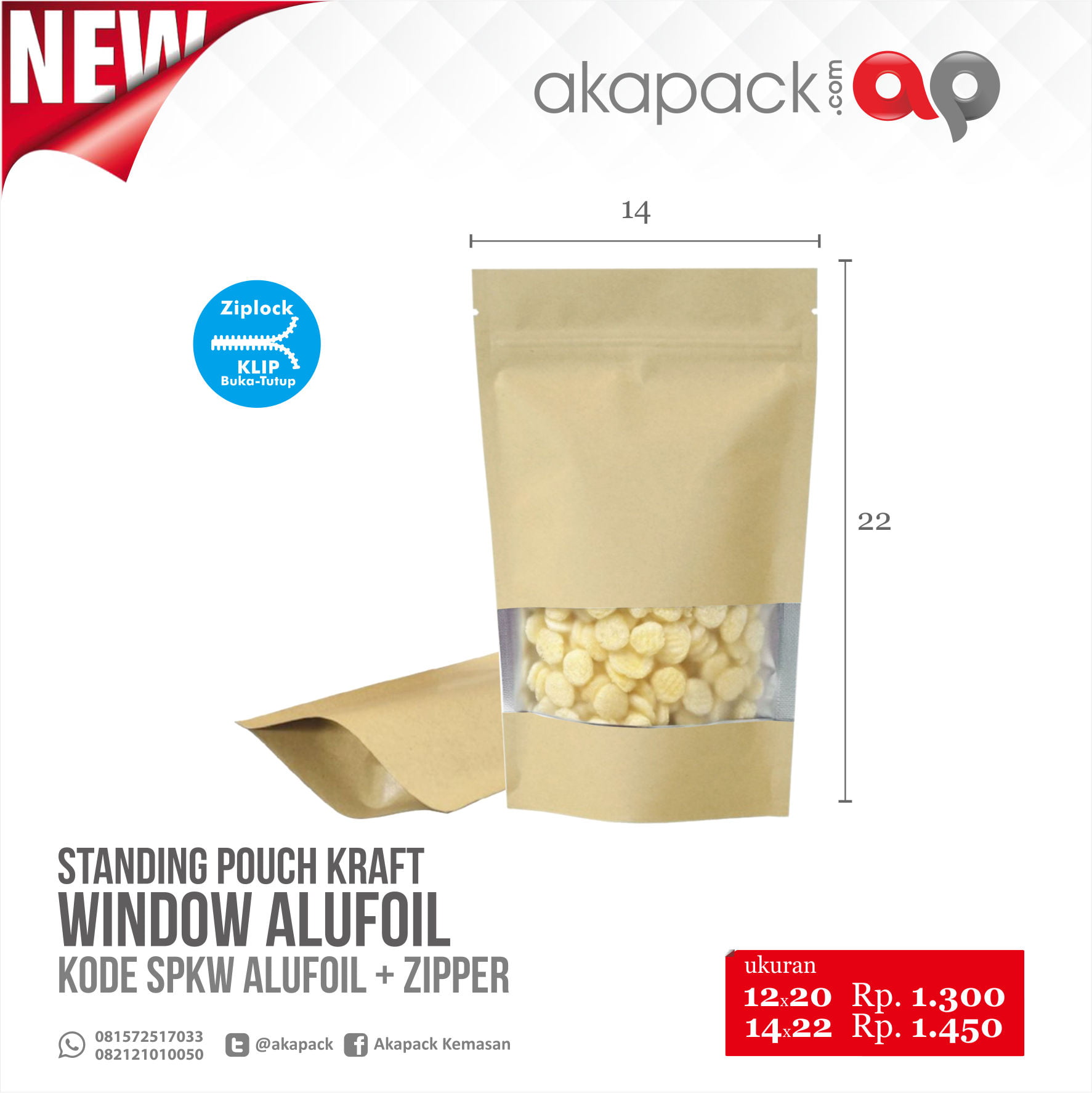 Std Pouch SPKW Handle 14x20 - Akapack