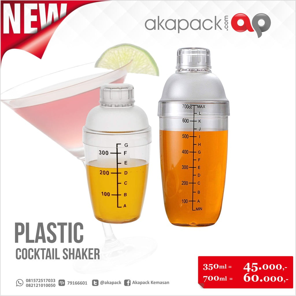 Cocktail Shaker 350Ml Plastik - Akapack