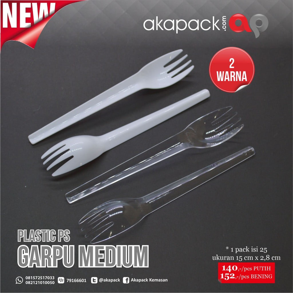 Suapi PS Garpu Medium Putih - Akapack