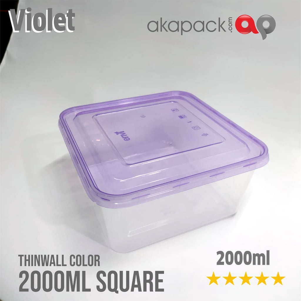 Envi Square 2000ml Ungu Muda - Akapack