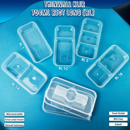 Thinwall Klir Rect Long 750ML RL1B - Akapack
