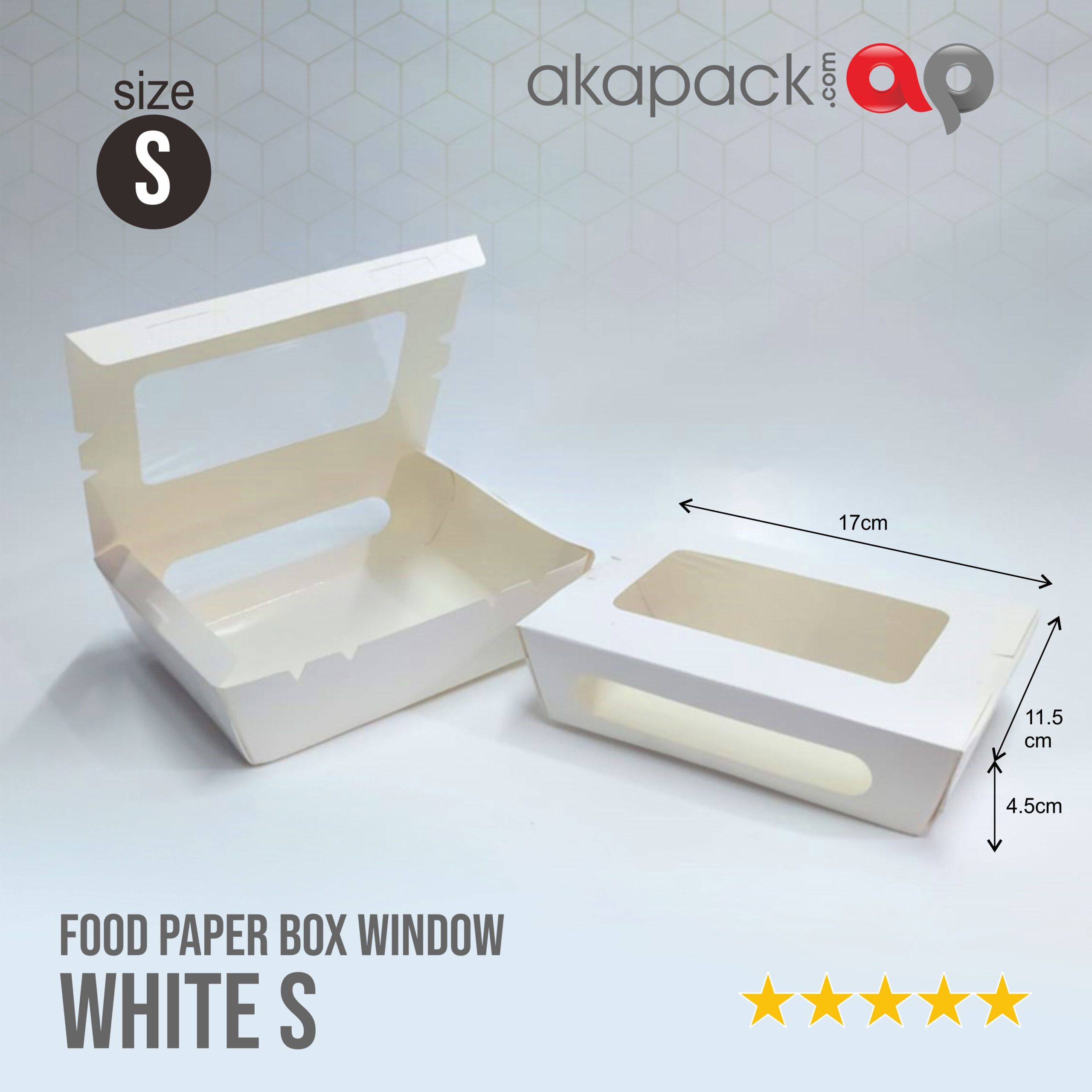 Food Papper Box Window White S - Akapack