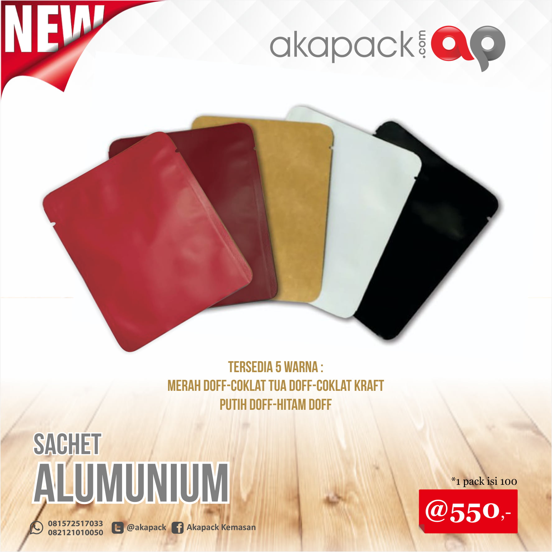 Kemasan Sachet Aluminium 10x12 Bervariasi Warna - Akapack
