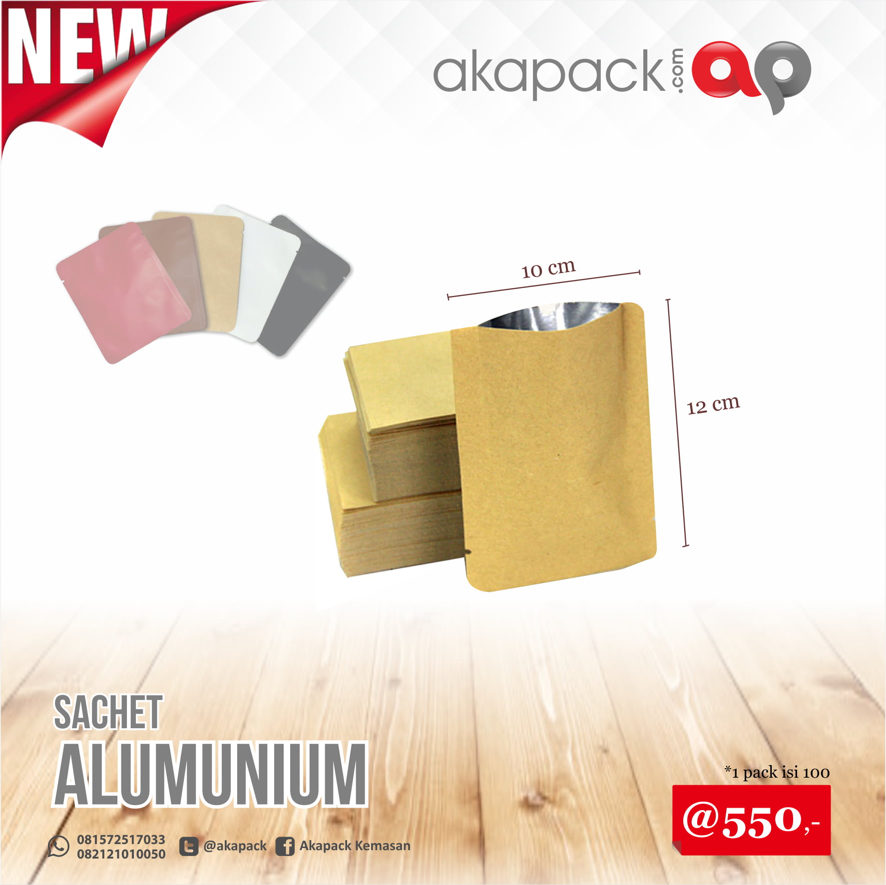 Kemasan Sachet Aluminium Kraft 10x12 - Akapack